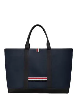 Thom Browne Medium Leather Tote - Blue