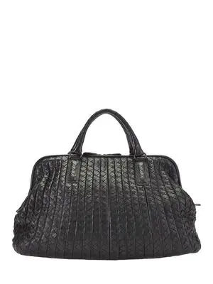 Bottega Veneta Intrecciato New Bond Handbag - Black