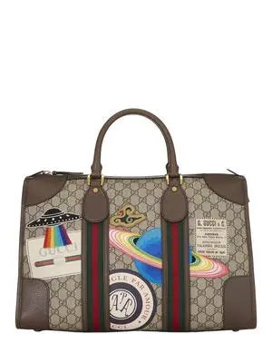 Gucci Gg Supreme Courrier Web Soft Duffle Bag - Brown