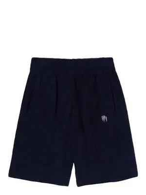 Palm Angels Terry Shorts - Navy Blue/white