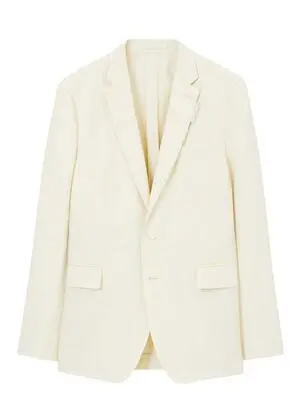 Burberry Classic Lapels Single Breasted Blazer - White