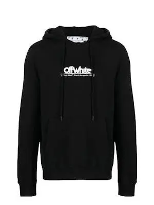 Off-White Slim Fit Logo Hoodie - Black