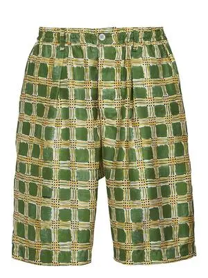 Marni Check Fields Shorts - Green