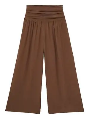 REISS Relaxed-fit Wide-leg Woven Trousers - Brown