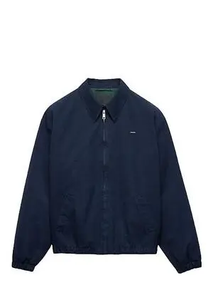 Prada Logo-Print Cotton Jacket Blue