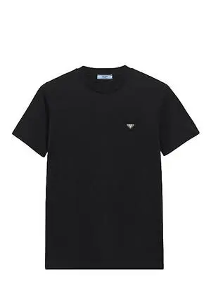 Prada Cotton Jersey T-shirt With Logo - Black