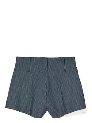 Sandro Striped High-rise Woven Shorts - Blue