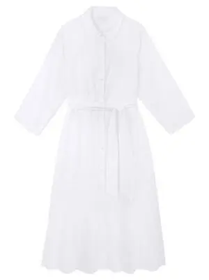 THE WHITE COMPANY Collared Cotton-poplin Midi Shirtdress - White
