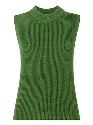 Whistles High-neck Ribbed Cotton Tank - Green
