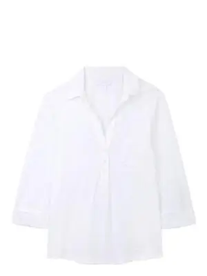 THE WHITE COMPANY Cotton Half-placket Shirt - White