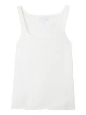 THE WHITE COMPANY Square-neck Ribbed Vest - White