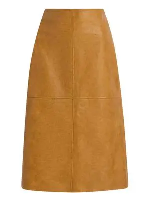 Rag & Bone Jordie Faux Leather Midi Skirt - Brown