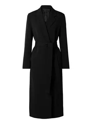 NILI LOTAN Bobby Belted Twill Coat - Black