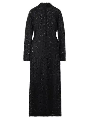 RÓHE Floral Lace Maxi Turtleneck Dress - Black