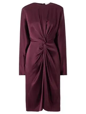Stella McCartney Twist-front Satin Midi Dress - Burgundy