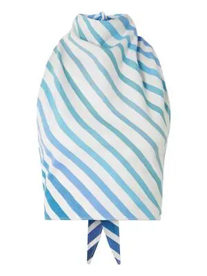 MARRAKSHI LIFE Striped Halterneck Top - Blue