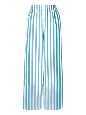MARRAKSHI LIFE Palazzo Striped Wide-leg Pants - Blue