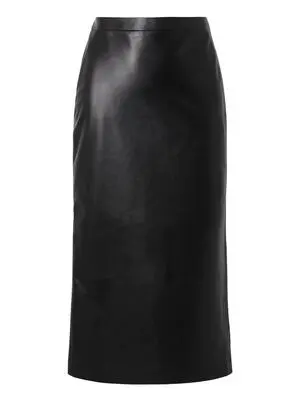 Givenchy Paneled Leather Pencil Midi Skirt - Black