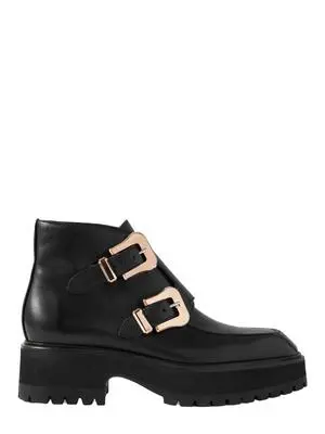 Gabriela Hearst Apollo Buckled Leather Ankle Boots - Black