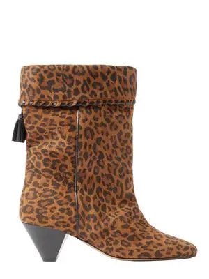 Isabel Marant Dalby Tasseled Leopard-print Ankle Boots - Animal Print