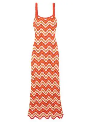 Escvdo Marea Crocheted Maxi Dress - Orange