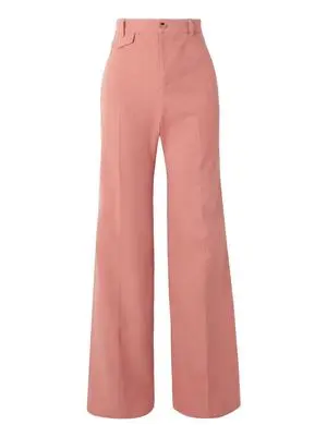 Chloé Organic Cotton-canvas Wide-leg Trousers - Pink