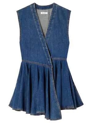ALAÏA Asymmetric Wrap-Effect Mini Dress