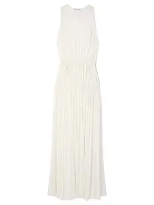 Alaïa Gathered Jersey Maxi Dress - Off-white