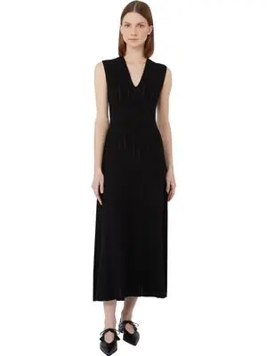 Max Mara Stretch Viscose Yarn Dress - Black