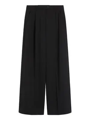 Max Mara Oversized Stretch Wool Trousers - Black