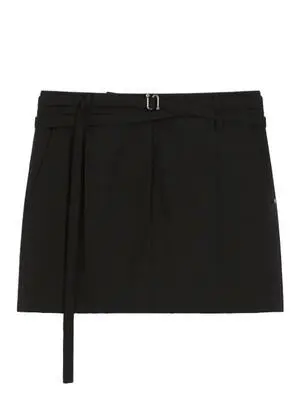 Max Mara Wool Mini Skirt With Belt - Black