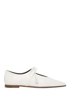 Max Mara Leather Ballerina Flats - Ivory
