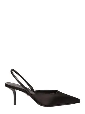 Max Mara Viscose And Silk Slingbacks - Black