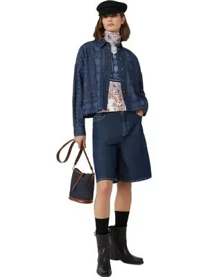 Max Mara Laser-cut Denim Shirt - Navy