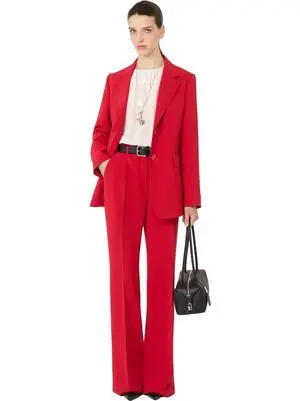 Max Mara Flared Cady Trousers - Red