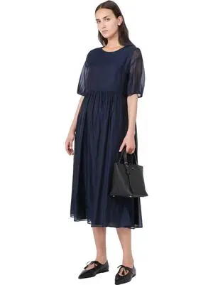Max Mara Silk-blend Organza Midi Dress - Ultramarine