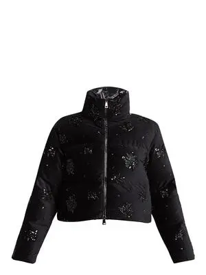 Moncler Nelles Embellished Down Puffer Jacket - Black