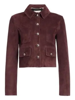 Altuzarra Astley Suede Jacket Deep Cherry