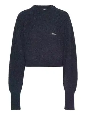 ROTATE BY BIRGER CHRISTENSEN Cuffed-sleeve Crewneck Sweater - Blue