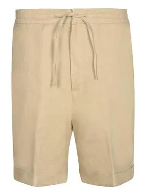 Canali Linen Bermuda Shorts - Beige