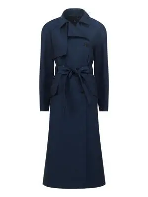 Martin Grant Double-breasted Wool Trench Coat - Navy