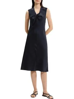 Theory Twist Scoop Neck Dress - Nocturnal Navy