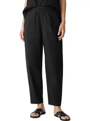 Eileen Fisher Pleated Lantern Ankle Pants - Black