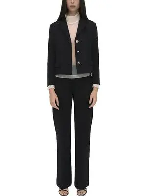 Rosetta Getty Cropped Scuba Jacket - Black