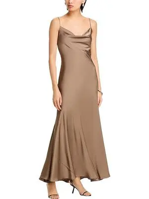 Bardot Monroe Cowlneck Maxi Dress - Toffee