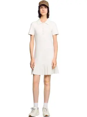 Sandro Mini Knit Polo Dress - Ecru