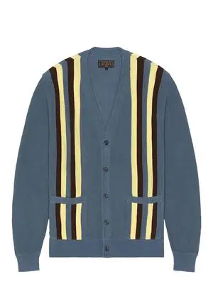 BEAMS Cardigan Stripe - Blue