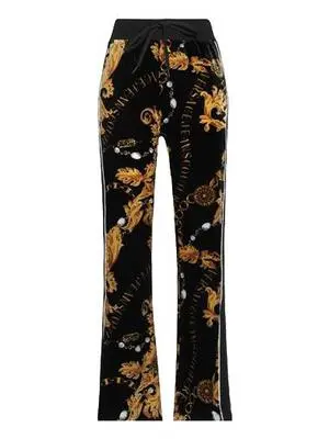Versace Bootcut Pants With Signature Print - Black
