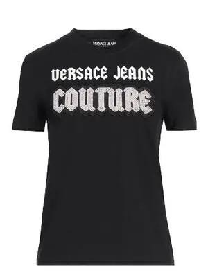 Versace T-shirt In Cotton With Logo - Black