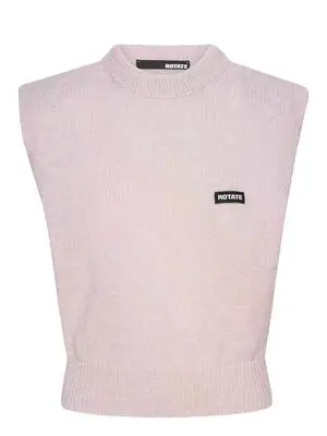 ROTATE BY BIRGER CHRISTENSEN Padded-shoulder Knit Vest - Pink